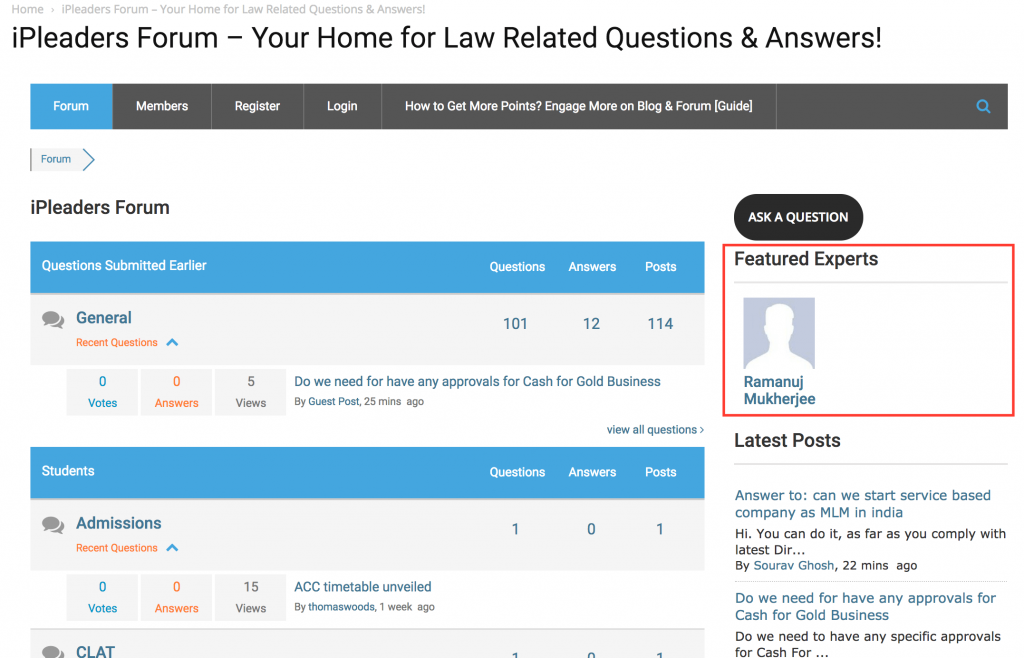 Engage More on iPleaders Blog & Forum to Earn More Points